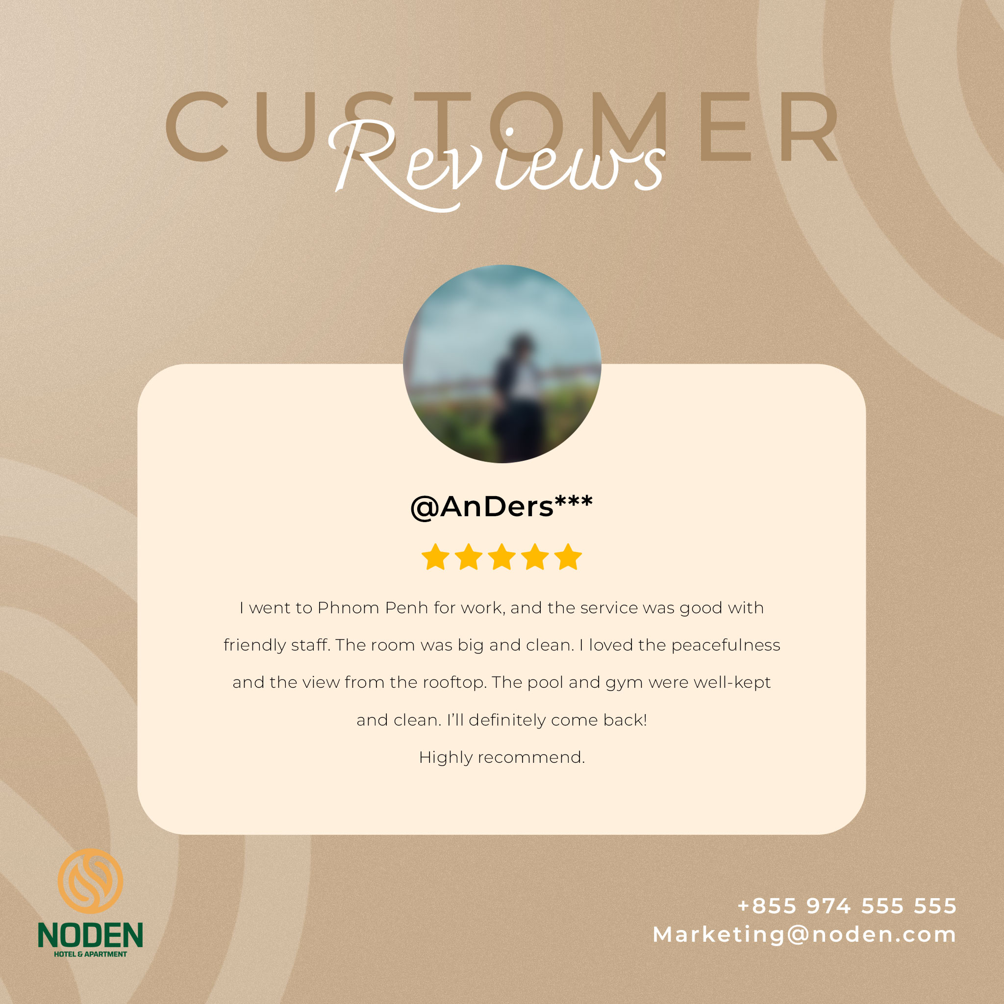 I went to Phnom Penh for work, and my stay at Noden Hotel & Apartment ...